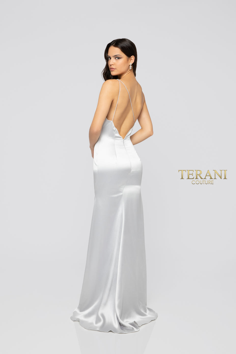 Low-back, straight cut fitted prom dress from Terani – Edithsfashions